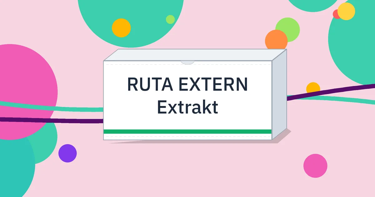 Symbolbild: Packung mit der Aufschrift RUTA EXTERN Extrakt (PZN 02813919) – Verfügbarkeit und Bezug in Apotheken in Frankfurt am Main
