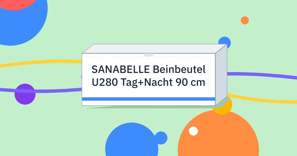 Symbolbild: Packung mit der Aufschrift SANABELLE Beinbeutel U280 Tag+Nacht 90 cm (PZN 09228093) – Verfügbarkeit und Bezug in Apotheken in Frankfurt am Main