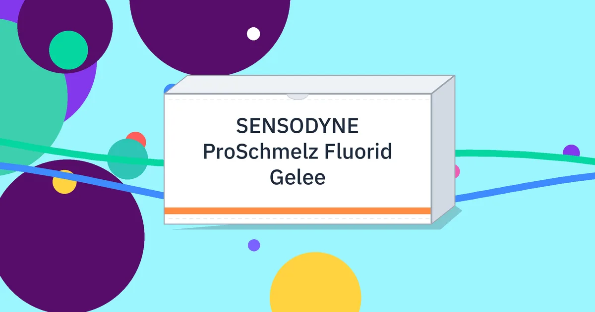 Symbolbild: Packung mit der Aufschrift SENSODYNE ProSchmelz Fluorid Gelee (PZN 04978607) – Verfügbarkeit und Bezug in Apotheken in Frankfurt am Main