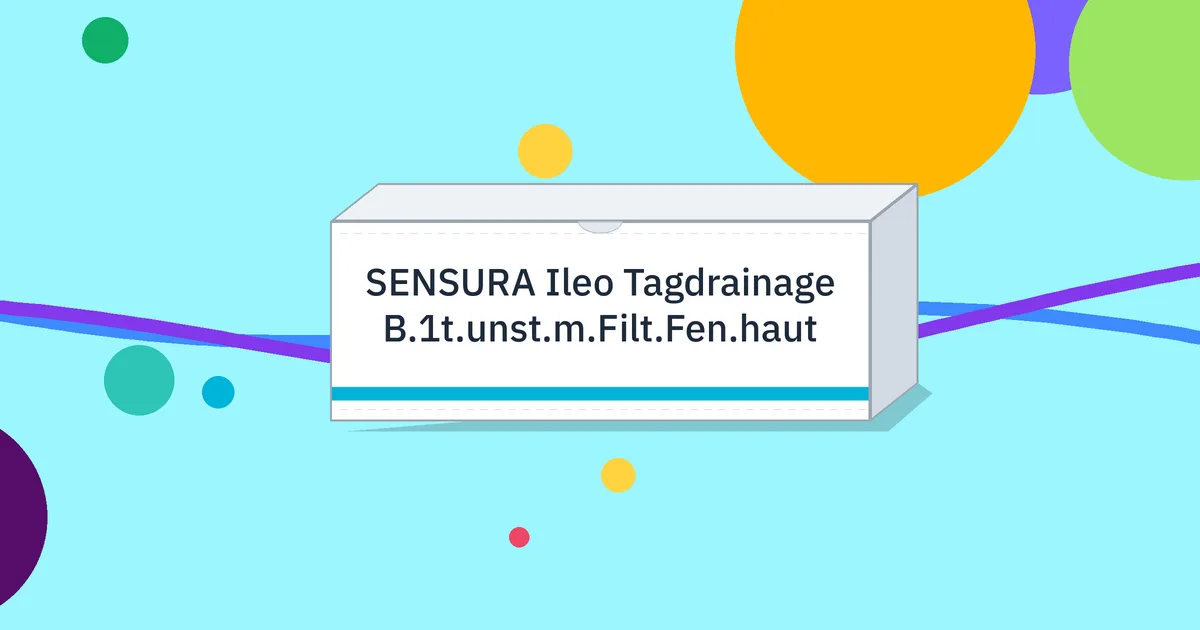 Symbolbild: Packung mit der Aufschrift SENSURA Ileo Tagdrainage B.1t.unst.m.Filt.Fen.haut (PZN 07419707) – Verfügbarkeit und Bezug in Apotheken in Frankfurt am Main