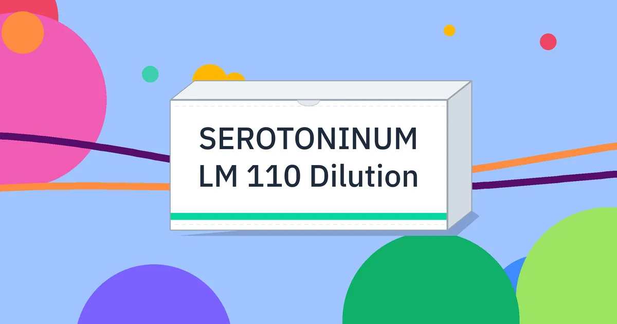 Symbolbild: Packung mit der Aufschrift SEROTONINUM LM 110 Dilution (PZN 13189128) – Verfügbarkeit und Bezug in Apotheken in Frankfurt am Main