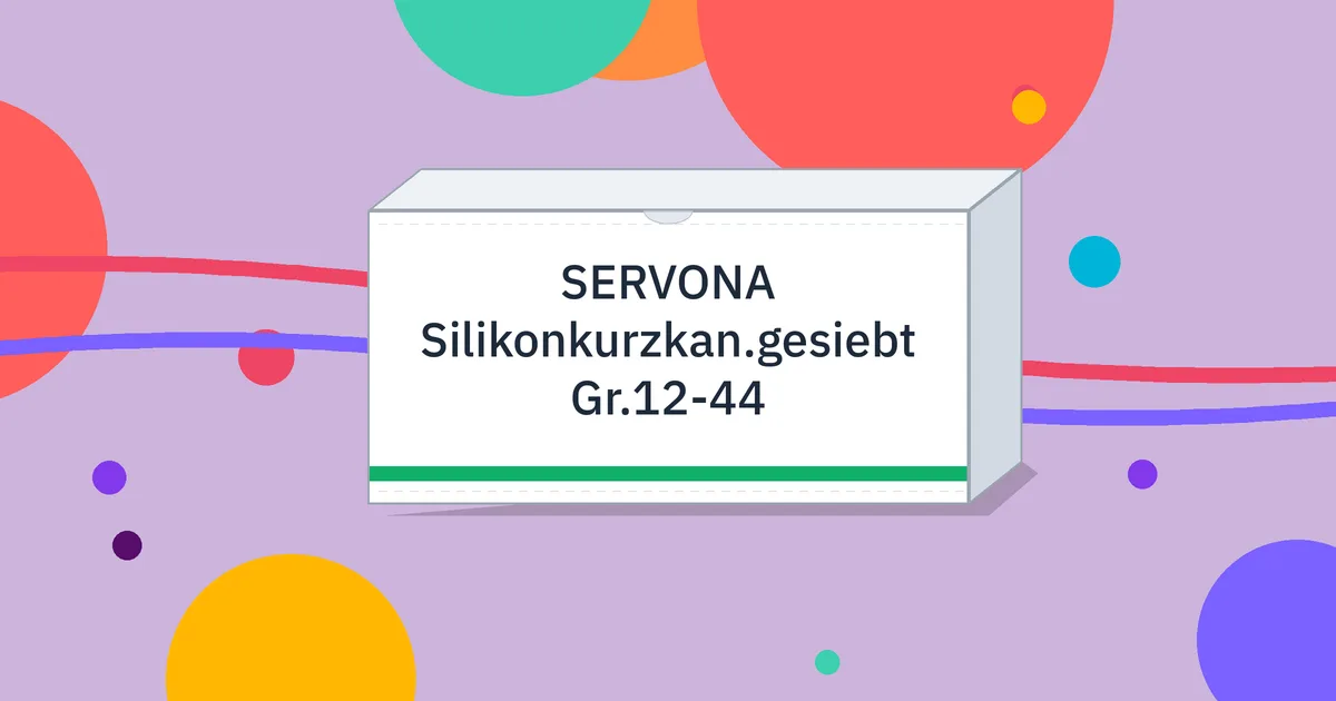 Symbolbild: Packung mit der Aufschrift SERVONA Silikonkurzkan.gesiebt Gr.12-44 (PZN 04054263) – Verfügbarkeit und Bezug in Apotheken in Frankfurt am Main