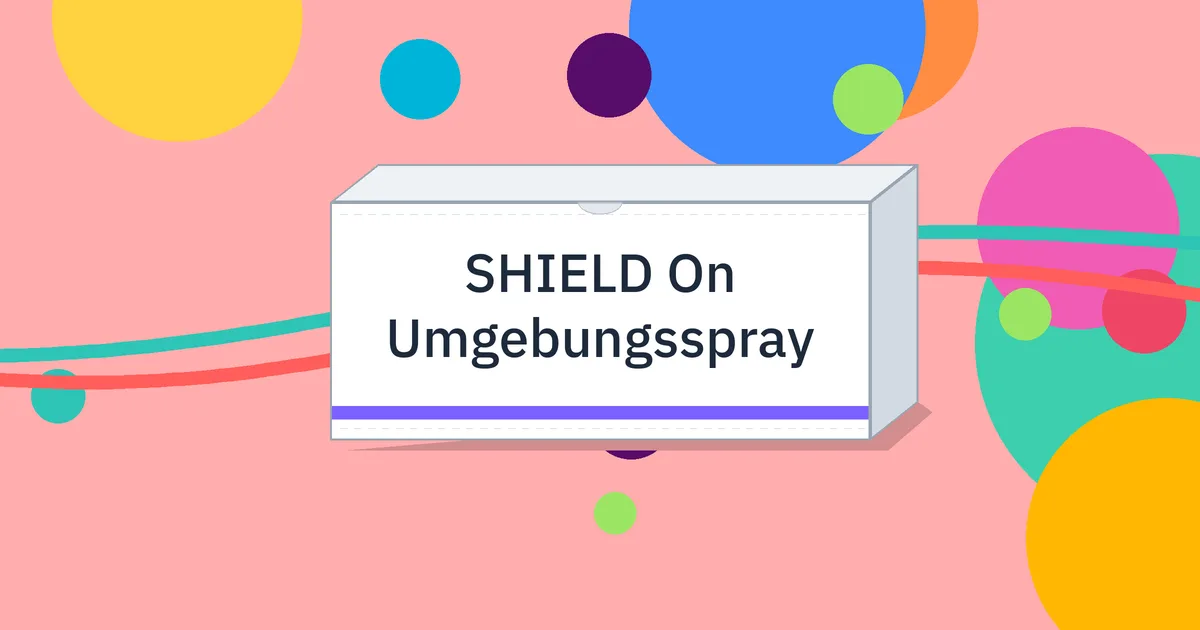 Symbolbild: Packung mit der Aufschrift SHIELD On Umgebungsspray (PZN 20014317) – Verfügbarkeit und Bezug in Apotheken in Frankfurt am Main