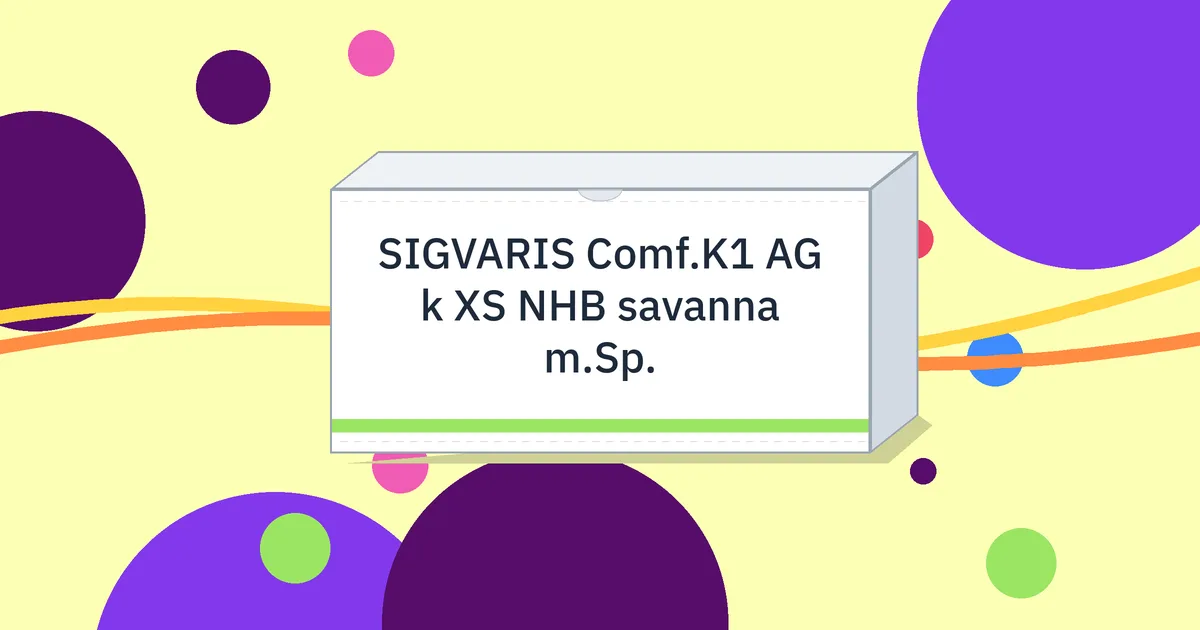 Symbolbild: Packung mit der Aufschrift SIGVARIS Comf.K1 AG k XS NHB savanna m.Sp. (PZN 17099072) – Verfügbarkeit und Bezug in Apotheken in Frankfurt am Main