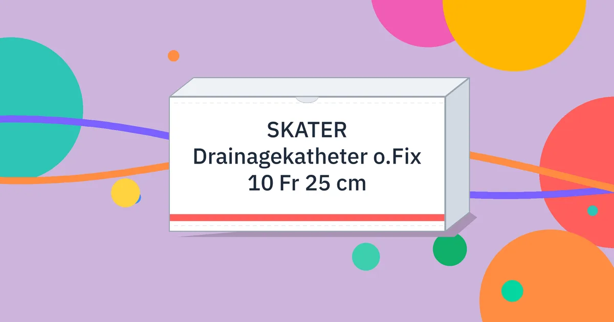 Symbolbild: Packung mit der Aufschrift SKATER Drainagekatheter o.Fix 10 Fr 25 cm (PZN 06769606) – Verfügbarkeit und Bezug in Apotheken in Frankfurt am Main