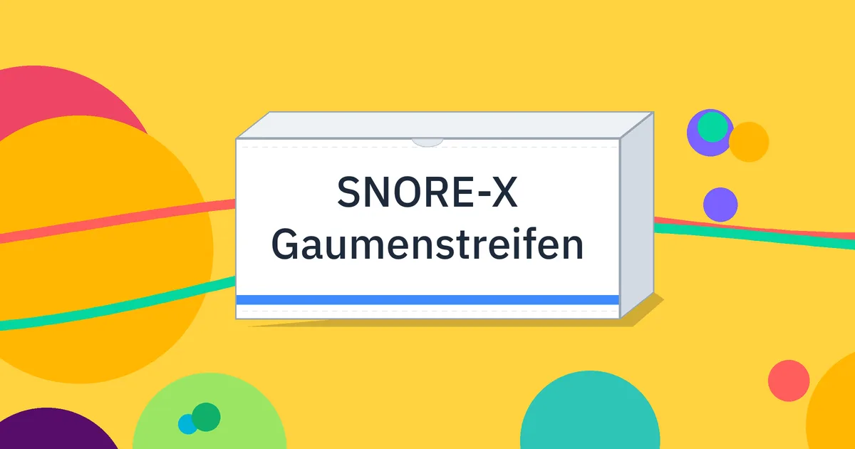 Symbolbild: Packung mit der Aufschrift SNORE-X Gaumenstreifen (PZN 19521210) – Verfügbarkeit und Bezug in Apotheken in Frankfurt am Main