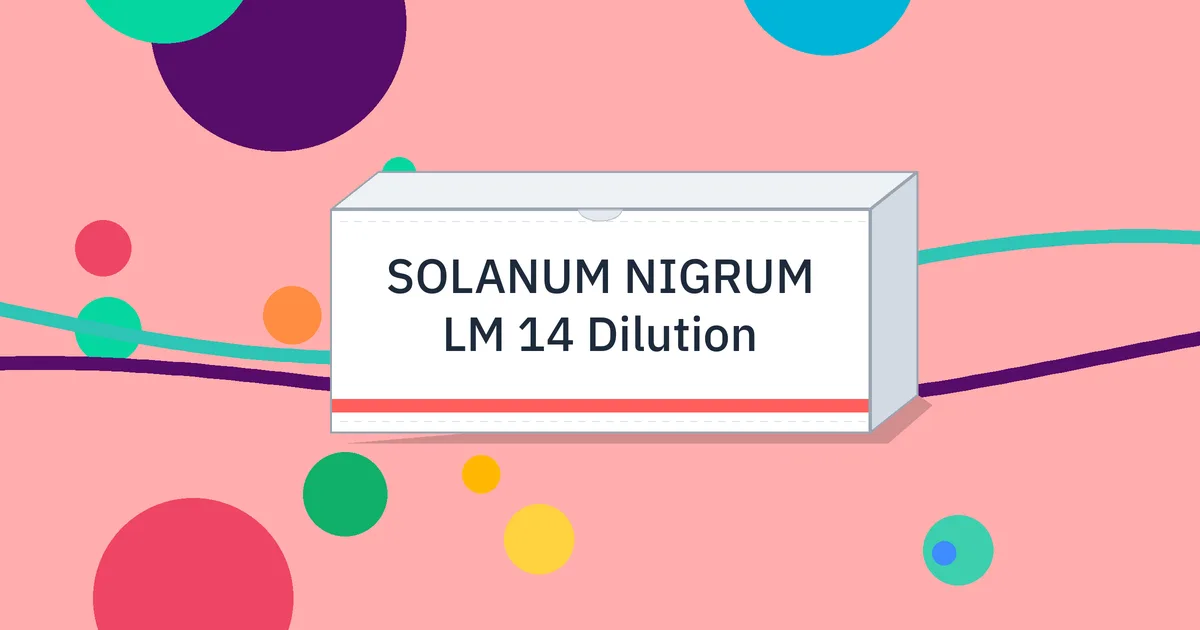 Symbolbild: Packung mit der Aufschrift SOLANUM NIGRUM LM 14 Dilution (PZN 13192863) – Verfügbarkeit und Bezug in Apotheken in Frankfurt am Main