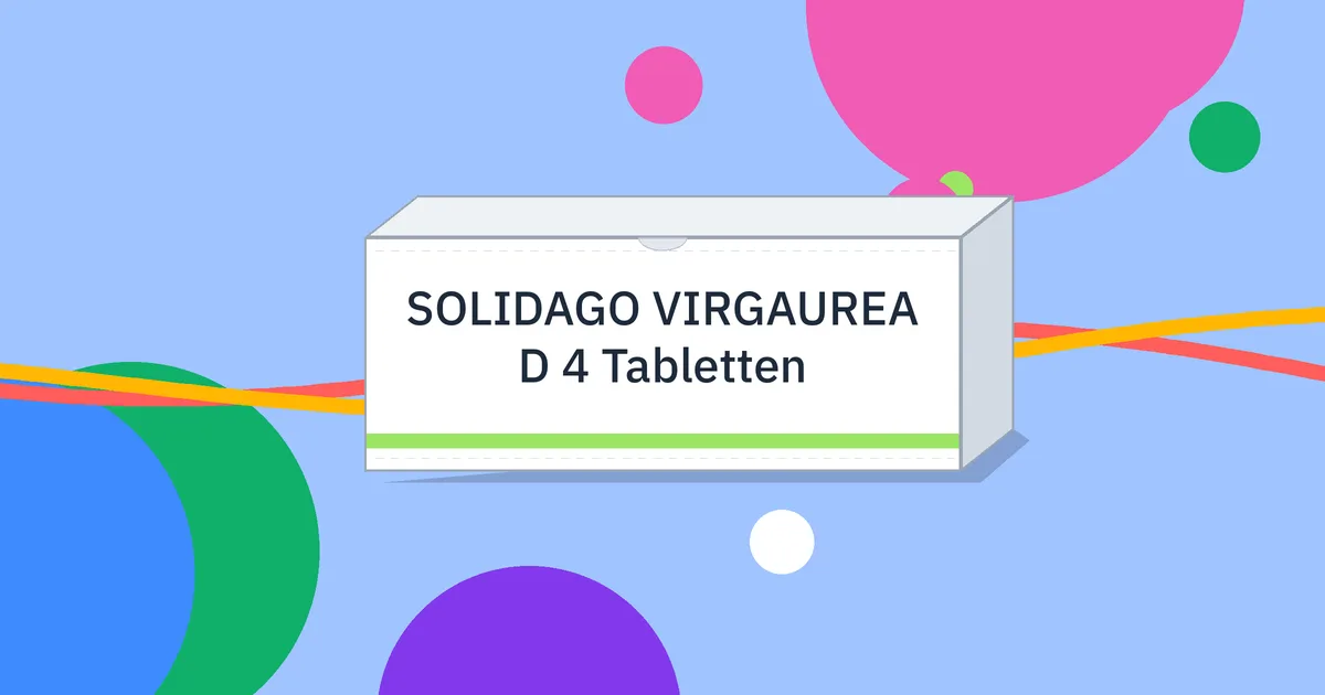 Symbolbild: Packung mit der Aufschrift SOLIDAGO VIRGAUREA D 4 Tabletten (PZN 02636044) – Verfügbarkeit und Bezug in Apotheken in Frankfurt am Main