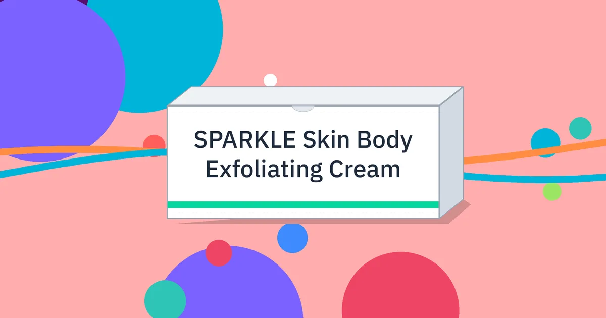 Symbolbild: Packung mit der Aufschrift SPARKLE Skin Body Exfoliating Cream (PZN 18894618) – Verfügbarkeit und Bezug in Apotheken in Frankfurt am Main