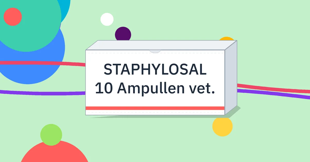 Symbolbild: Packung mit der Aufschrift STAPHYLOSAL 10 Ampullen vet. (PZN 04902461) – Verfügbarkeit und Bezug in Apotheken in Frankfurt am Main