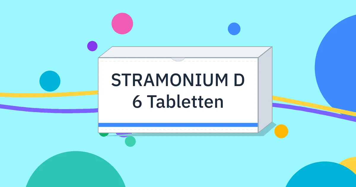 Symbolbild: Packung mit der Aufschrift STRAMONIUM D 6 Tabletten (PZN 02803648) – Verfügbarkeit und Bezug in Apotheken in Frankfurt am Main