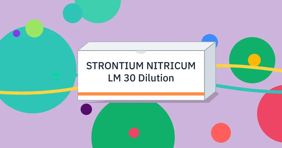 Symbolbild: Packung mit der Aufschrift STRONTIUM NITRICUM LM 30 Dilution (PZN 13204626) – Verfügbarkeit und Bezug in Apotheken in Frankfurt am Main