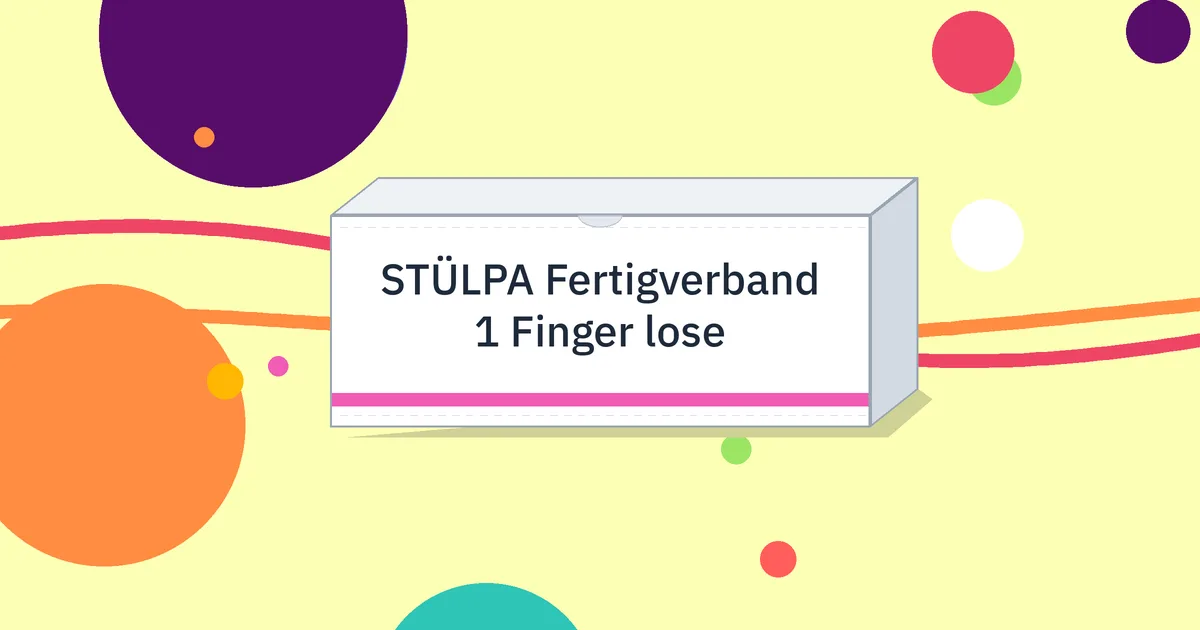 Symbolbild: Packung mit der Aufschrift STÜLPA Fertigverband 1 Finger lose (PZN 00982925) – Verfügbarkeit und Bezug in Apotheken in Frankfurt am Main