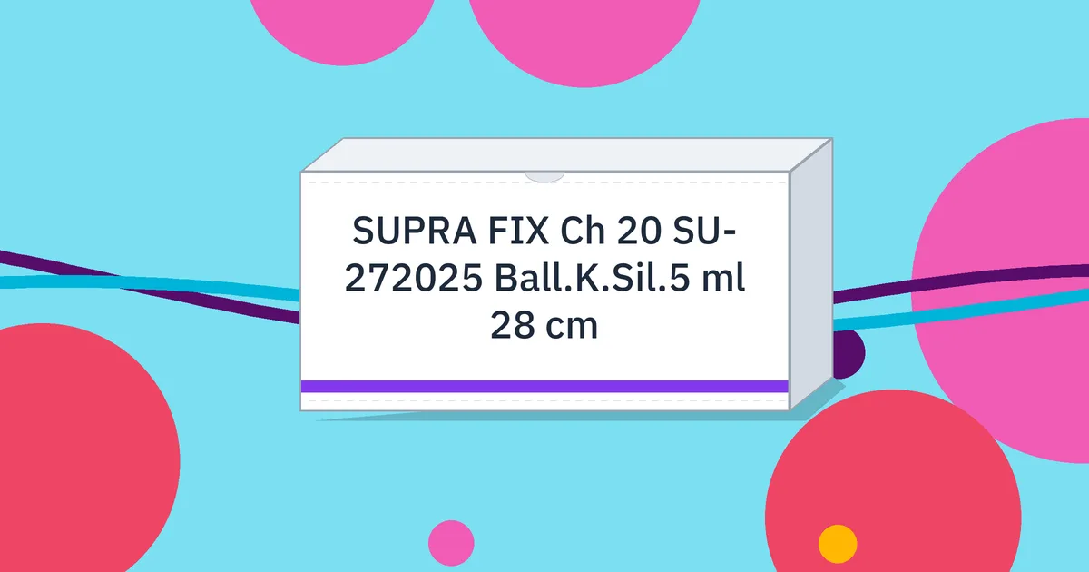 Symbolbild: Packung mit der Aufschrift SUPRA FIX Ch 20 SU-272025 Ball.K.Sil.5 ml 28 cm (PZN 00445587) – Verfügbarkeit und Bezug in Apotheken in Frankfurt am Main