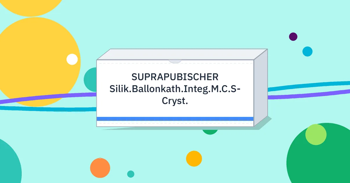 Symbolbild: Packung mit der Aufschrift SUPRAPUBISCHER Silik.Ballonkath.Integ.M.C.S-Cryst. (PZN 04154958) – Verfügbarkeit und Bezug in Apotheken in Frankfurt am Main