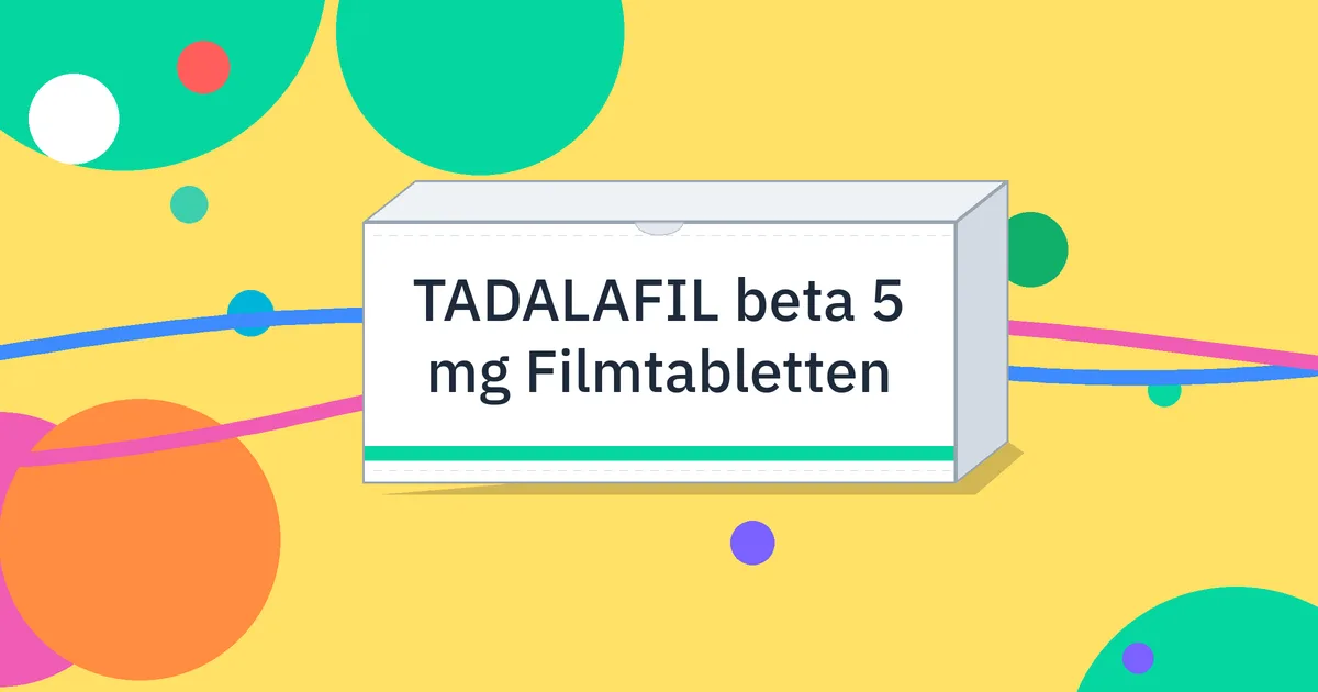 Symbolbild: Packung mit der Aufschrift TADALAFIL beta 5 mg Filmtabletten (PZN 13700012) – Verfügbarkeit und Bezug in Apotheken in Frankfurt am Main