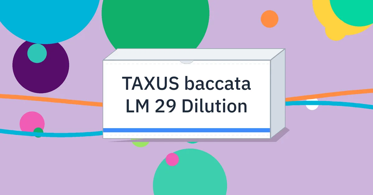 Symbolbild: Packung mit der Aufschrift TAXUS baccata LM 29 Dilution (PZN 13215400) – Verfügbarkeit und Bezug in Apotheken in Frankfurt am Main