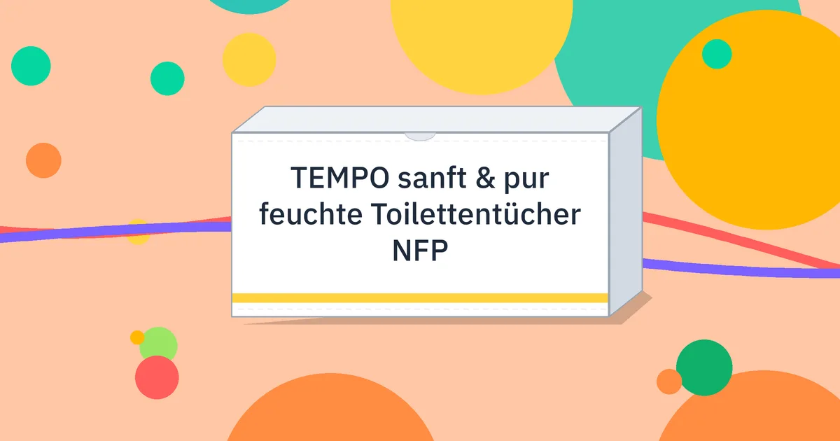 Symbolbild: Packung mit der Aufschrift TEMPO sanft & pur feuchte Toilettentücher NFP (PZN 11513168) – Verfügbarkeit und Bezug in Apotheken in Frankfurt am Main