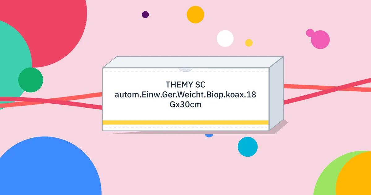 Symbolbild: Packung mit der Aufschrift THEMY SC autom.Einw.Ger.Weicht.Biop.koax.18 Gx30cm (PZN 19738599) – Verfügbarkeit und Bezug in Apotheken in Frankfurt am Main