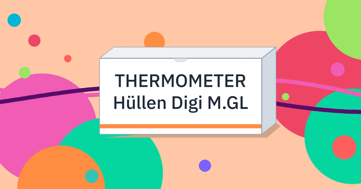 Symbolbild: Packung mit der Aufschrift THERMOMETER Hüllen Digi M.GL (PZN 07107391) – Verfügbarkeit und Bezug in Apotheken in Frankfurt am Main