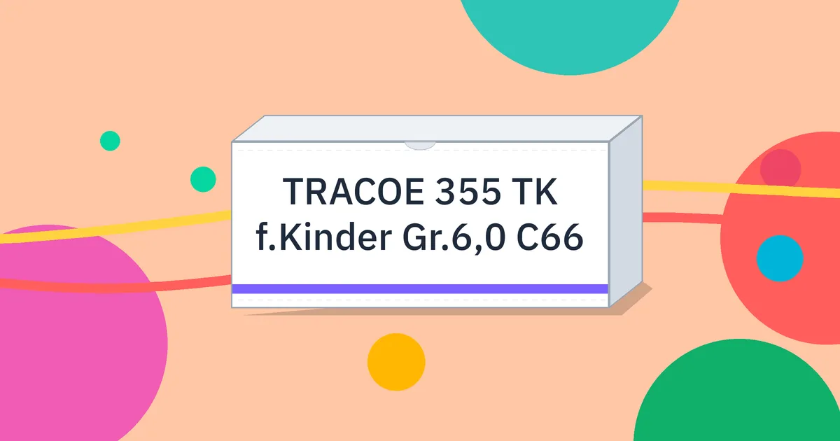 Symbolbild: Packung mit der Aufschrift TRACOE 355 TK f.Kinder Gr.6,0 C66 (PZN 11644574) – Verfügbarkeit und Bezug in Apotheken in Frankfurt am Main