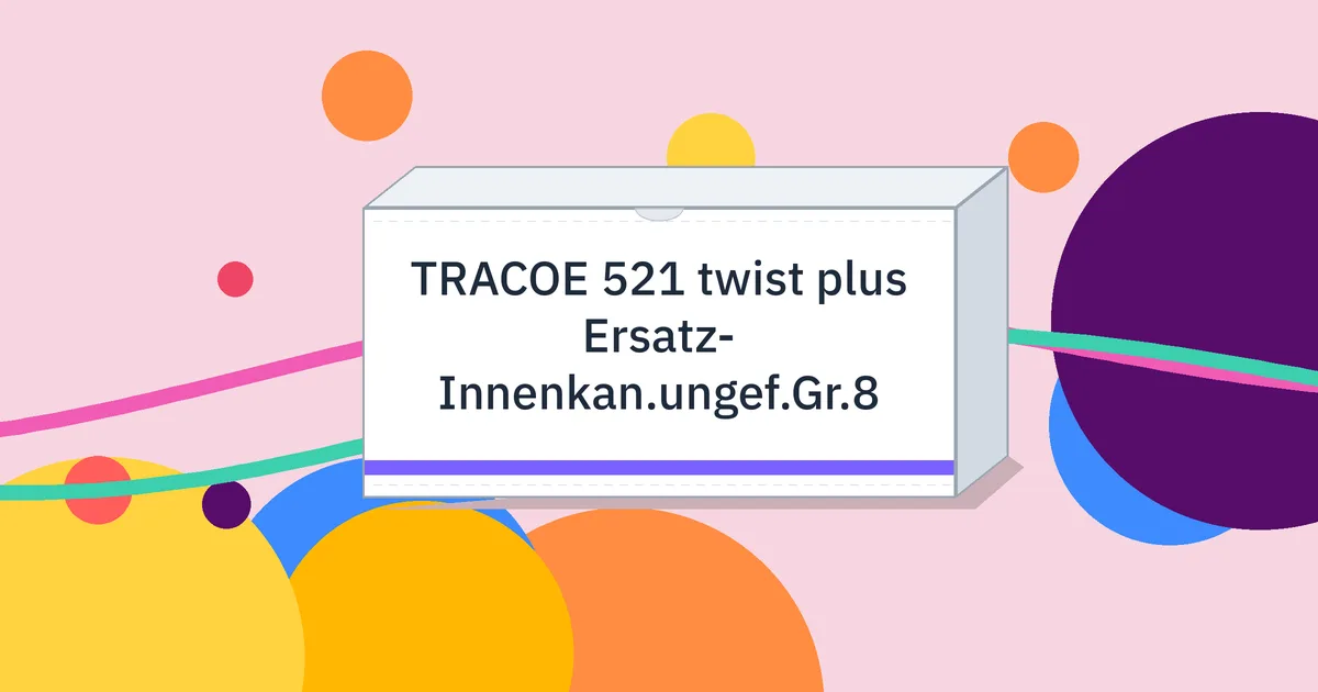 Symbolbild: Packung mit der Aufschrift TRACOE 521 twist plus Ersatz-Innenkan.ungef.Gr.8 (PZN 05881175) – Verfügbarkeit und Bezug in Apotheken in Frankfurt am Main