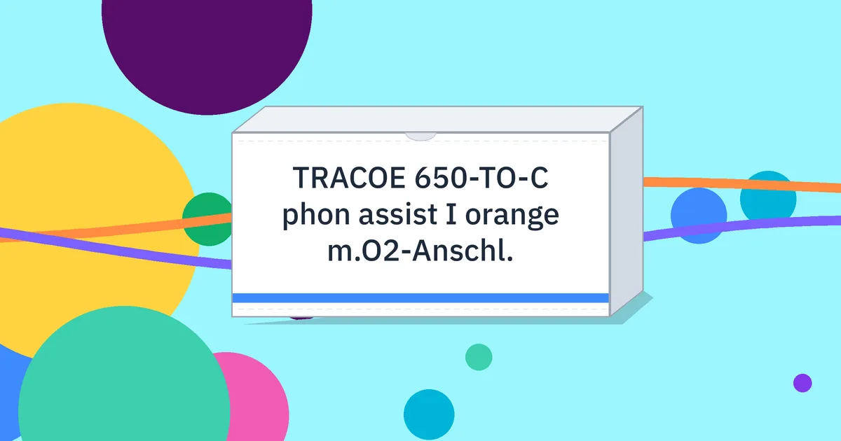 Symbolbild: Packung mit der Aufschrift TRACOE 650-TO-C phon assist I orange m.O2-Anschl. (PZN 11514512) – Verfügbarkeit und Bezug in Apotheken in Frankfurt am Main