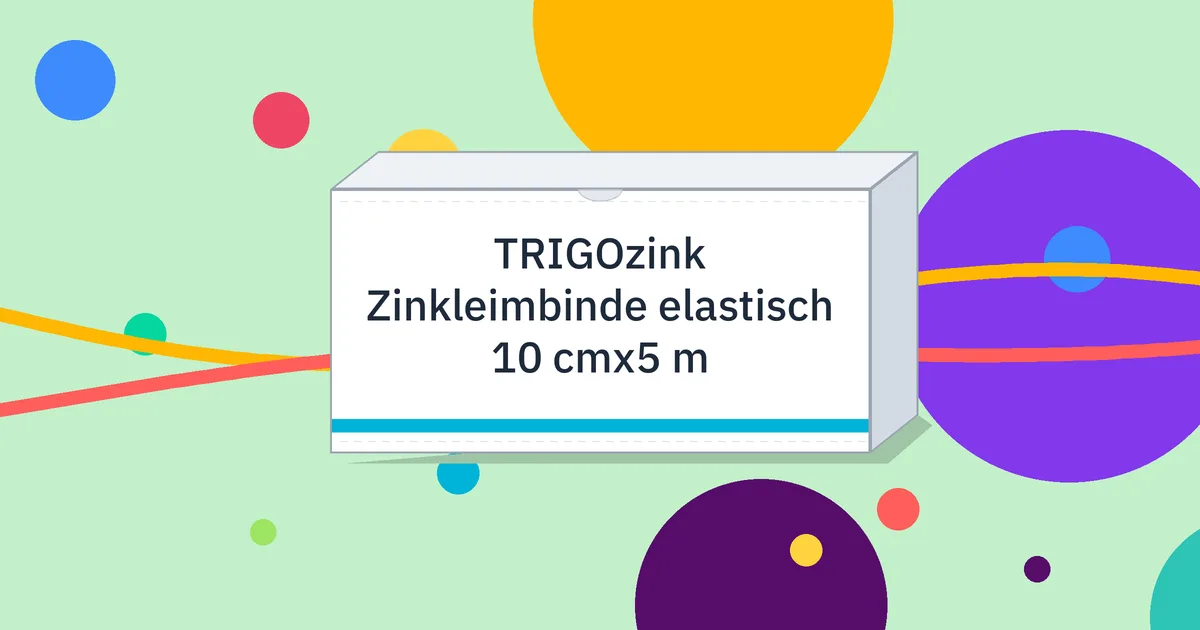 Symbolbild: Packung mit der Aufschrift TRIGOzink Zinkleimbinde elastisch 10 cmx5 m (PZN 09945535) – Verfügbarkeit und Bezug in Apotheken in Frankfurt am Main