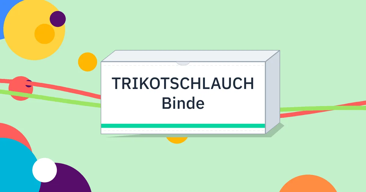 Symbolbild: Packung mit der Aufschrift TRIKOTSCHLAUCH Binde (PZN 01721032) – Verfügbarkeit und Bezug in Apotheken in Frankfurt am Main