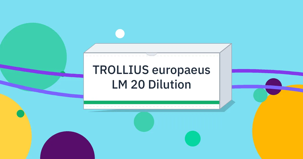 Symbolbild: Packung mit der Aufschrift TROLLIUS europaeus LM 20 Dilution (PZN 13252648) – Verfügbarkeit und Bezug in Apotheken in Frankfurt am Main
