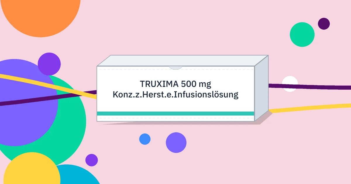 Symbolbild: Packung mit der Aufschrift TRUXIMA 500 mg Konz.z.Herst.e.Infusionslösung (PZN 18087875) – Verfügbarkeit und Bezug in Apotheken in Frankfurt am Main