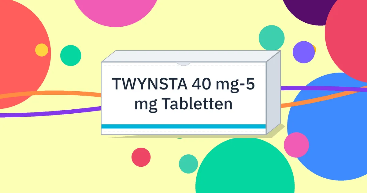 Symbolbild: Packung mit der Aufschrift TWYNSTA 40 mg-5 mg Tabletten (PZN 13425681) – Verfügbarkeit und Bezug in Apotheken in Frankfurt am Main