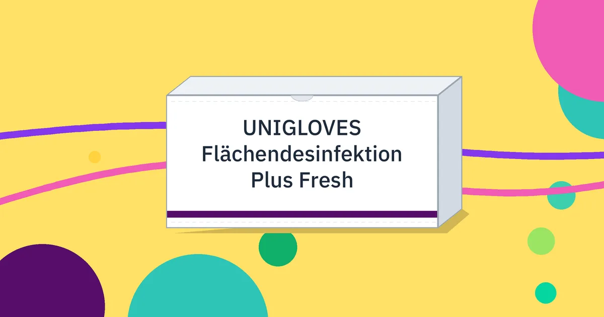 Symbolbild: Packung mit der Aufschrift UNIGLOVES Flächendesinfektion Plus Fresh (PZN 18332300) – Verfügbarkeit und Bezug in Apotheken in Frankfurt am Main