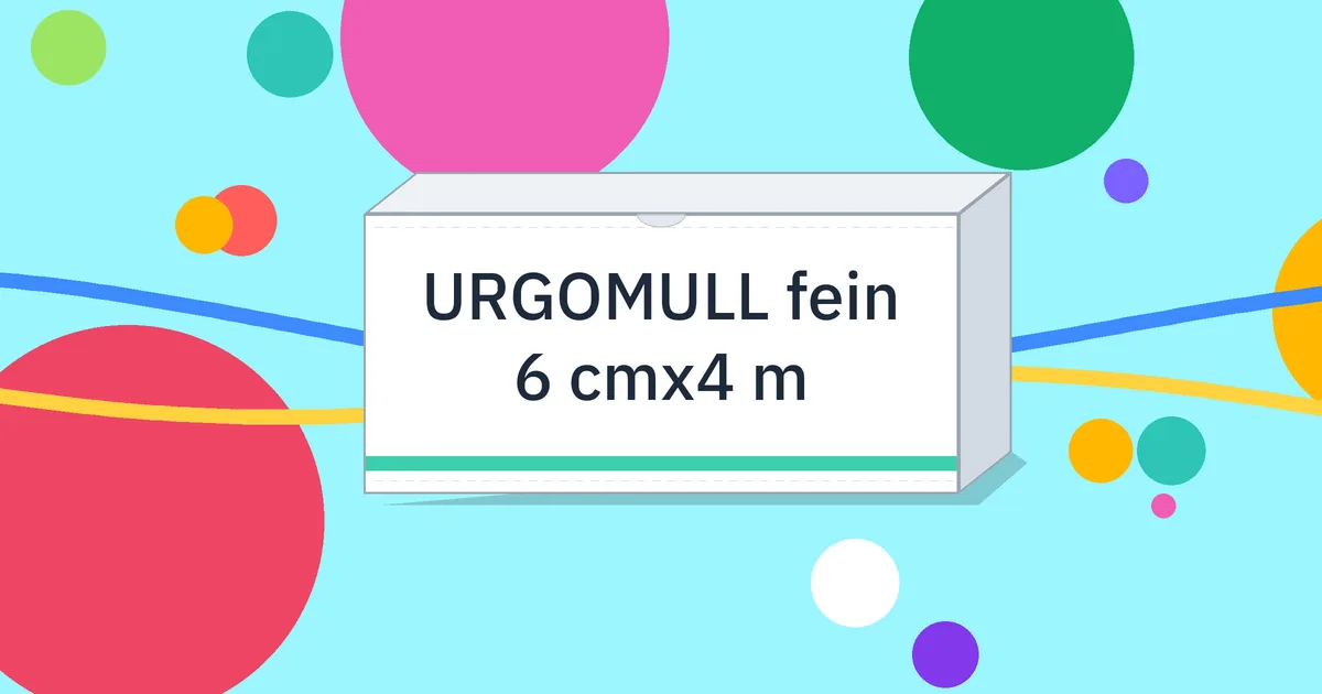 Symbolbild: Packung mit der Aufschrift URGOMULL fein 6 cmx4 m (PZN 07244047) – Verfügbarkeit und Bezug in Apotheken in Frankfurt am Main