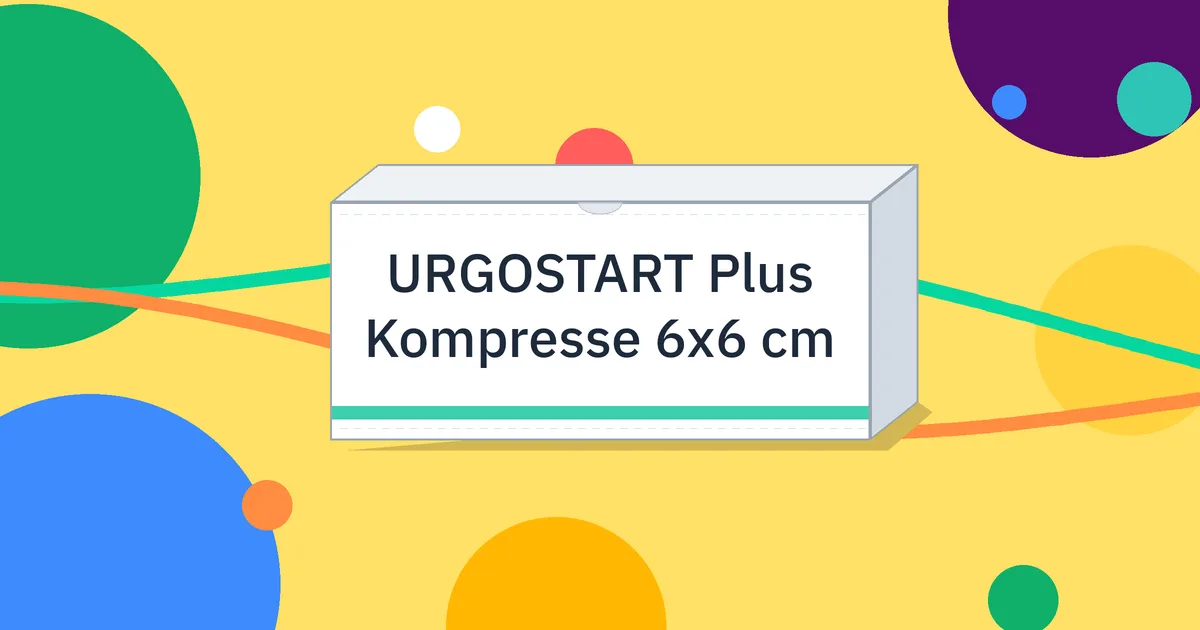 Symbolbild: Packung mit der Aufschrift URGOSTART Plus Kompresse 6x6 cm (PZN 12596127) – Verfügbarkeit und Bezug in Apotheken in Frankfurt am Main