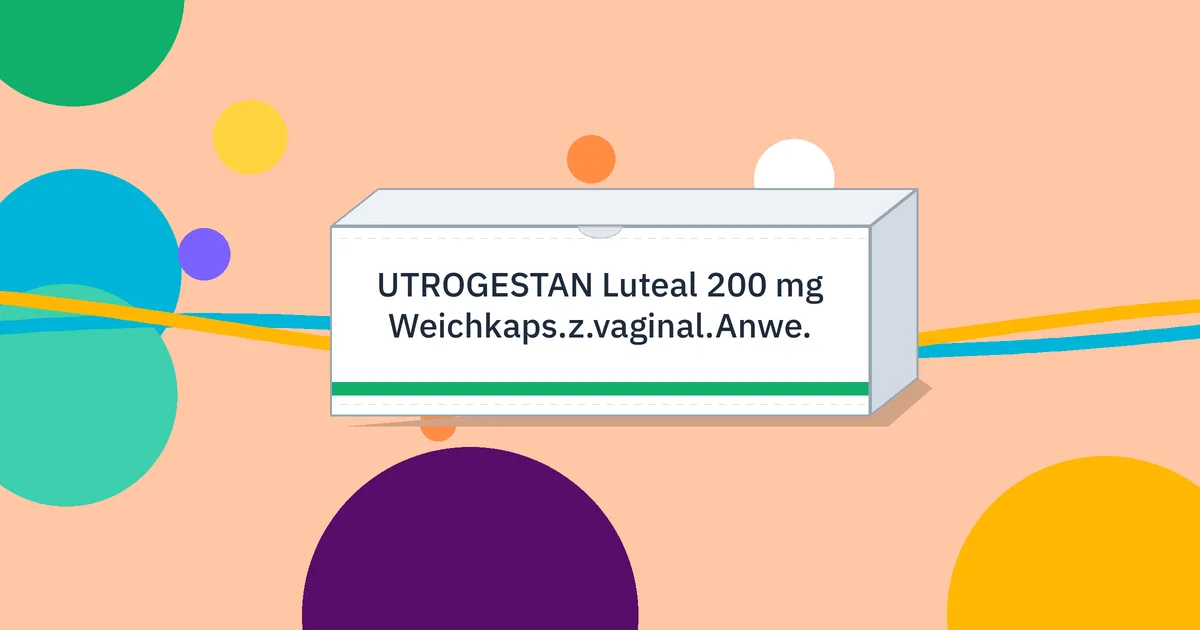 Symbolbild: Packung mit der Aufschrift UTROGESTAN Luteal 200 mg Weichkaps.z.vaginal.Anwe. (PZN 16741342) – Verfügbarkeit und Bezug in Apotheken in Frankfurt am Main
