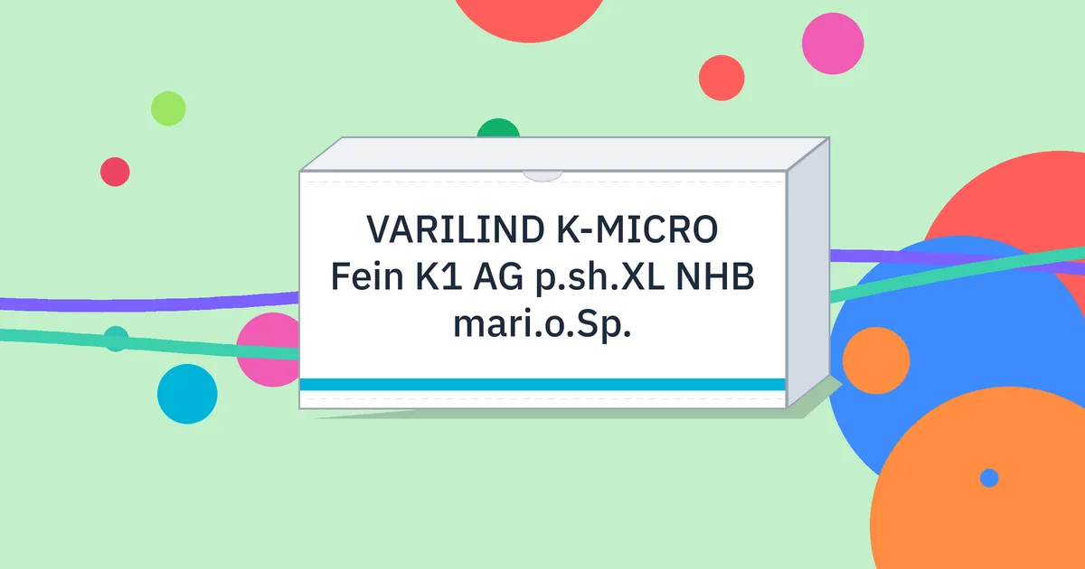 Symbolbild: Packung mit der Aufschrift VARILIND K-MICRO Fein K1 AG p.sh.XL NHB mari.o.Sp. (PZN 20555042) – Verfügbarkeit und Bezug in Apotheken in Frankfurt am Main