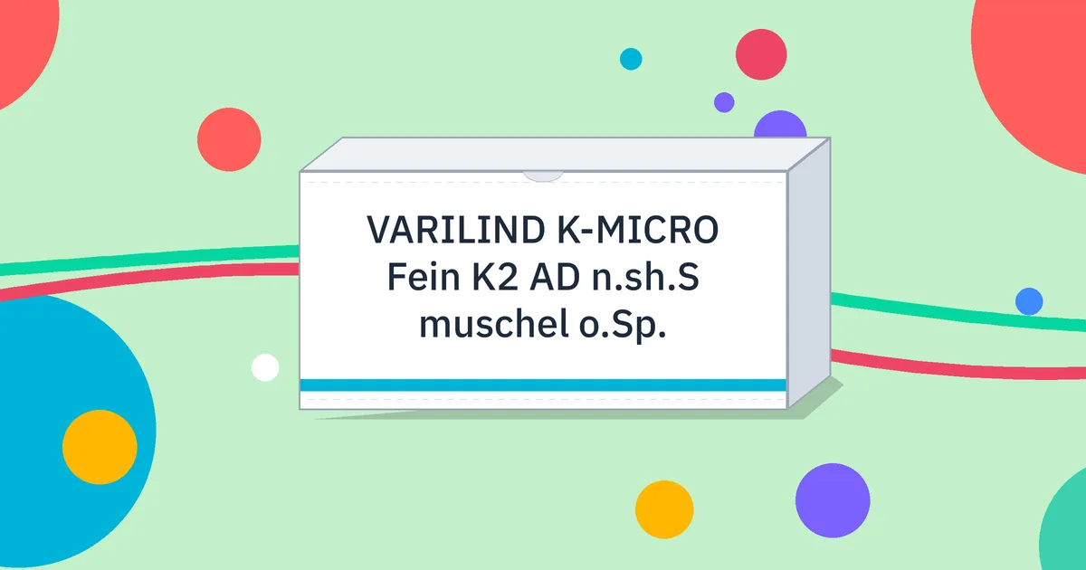 Symbolbild: Packung mit der Aufschrift VARILIND K-MICRO Fein K2 AD n.sh.S muschel o.Sp. (PZN 20559459) – Verfügbarkeit und Bezug in Apotheken in Frankfurt am Main