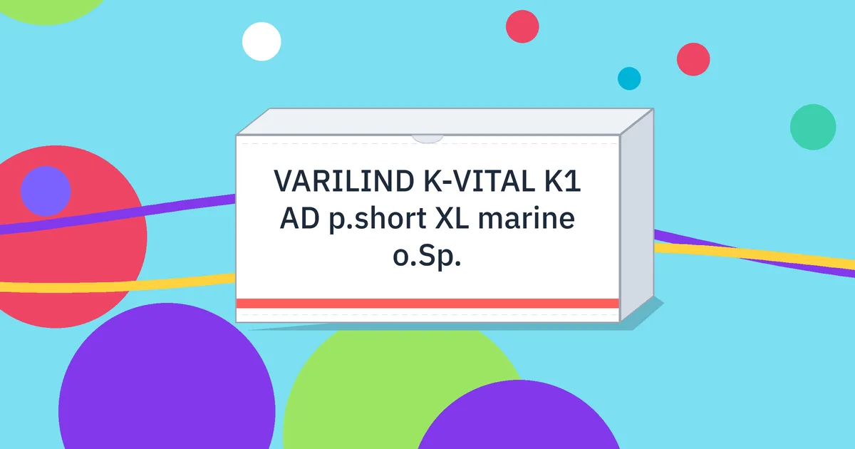 Symbolbild: Packung mit der Aufschrift VARILIND K-VITAL K1 AD p.short XL marine o.Sp. (PZN 20566502) – Verfügbarkeit und Bezug in Apotheken in Frankfurt am Main