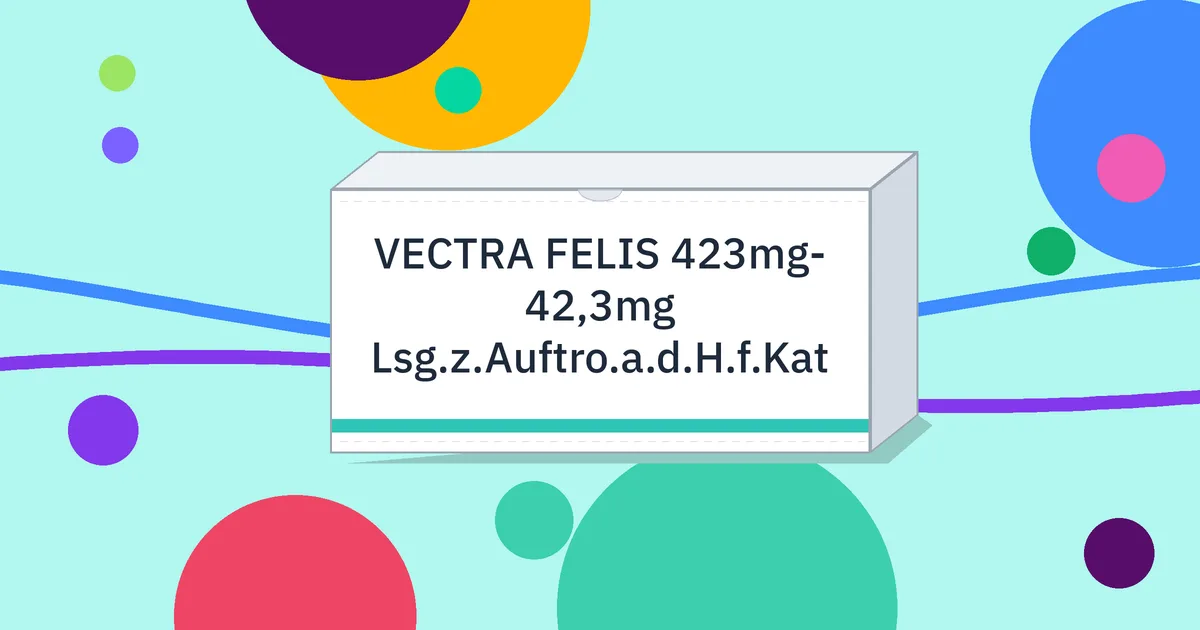 Symbolbild: Packung mit der Aufschrift VECTRA FELIS 423mg-42,3mg Lsg.z.Auftro.a.d.H.f.Kat (PZN 18910234) – Verfügbarkeit und Bezug in Apotheken in Frankfurt am Main