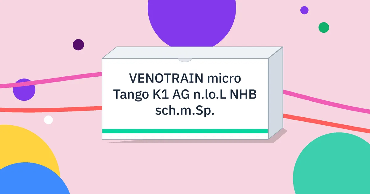 Symbolbild: Packung mit der Aufschrift VENOTRAIN micro Tango K1 AG n.lo.L NHB sch.m.Sp. (PZN 17767711) – Verfügbarkeit und Bezug in Apotheken in Frankfurt am Main