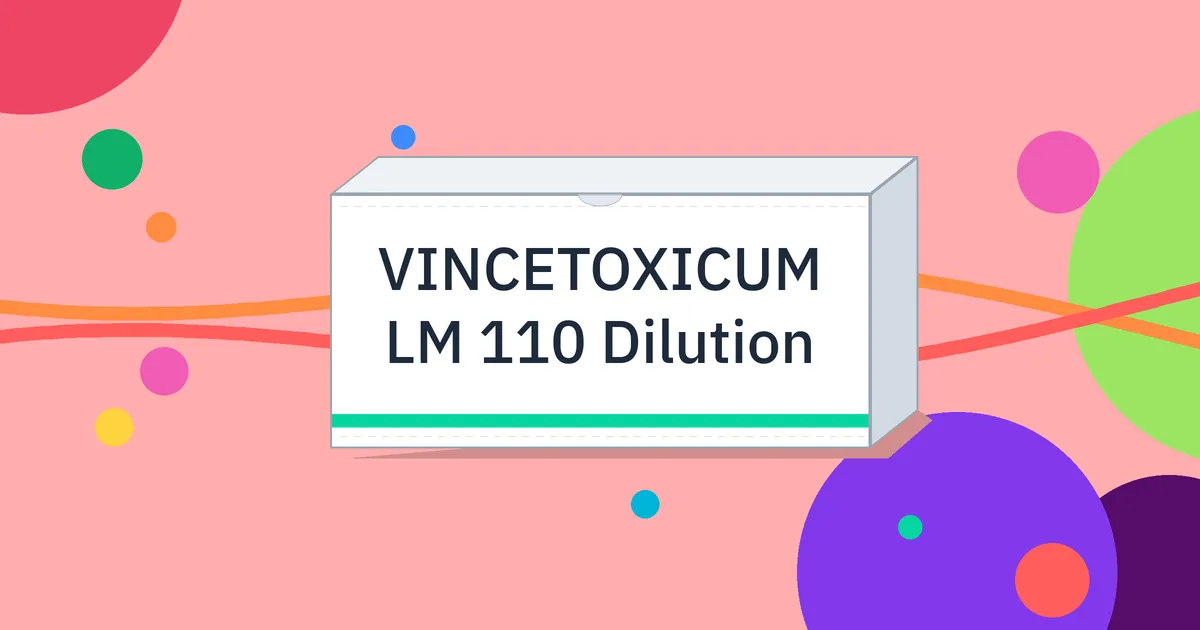 Symbolbild: Packung mit der Aufschrift VINCETOXICUM LM 110 Dilution (PZN 13275098) – Verfügbarkeit und Bezug in Apotheken in Frankfurt am Main