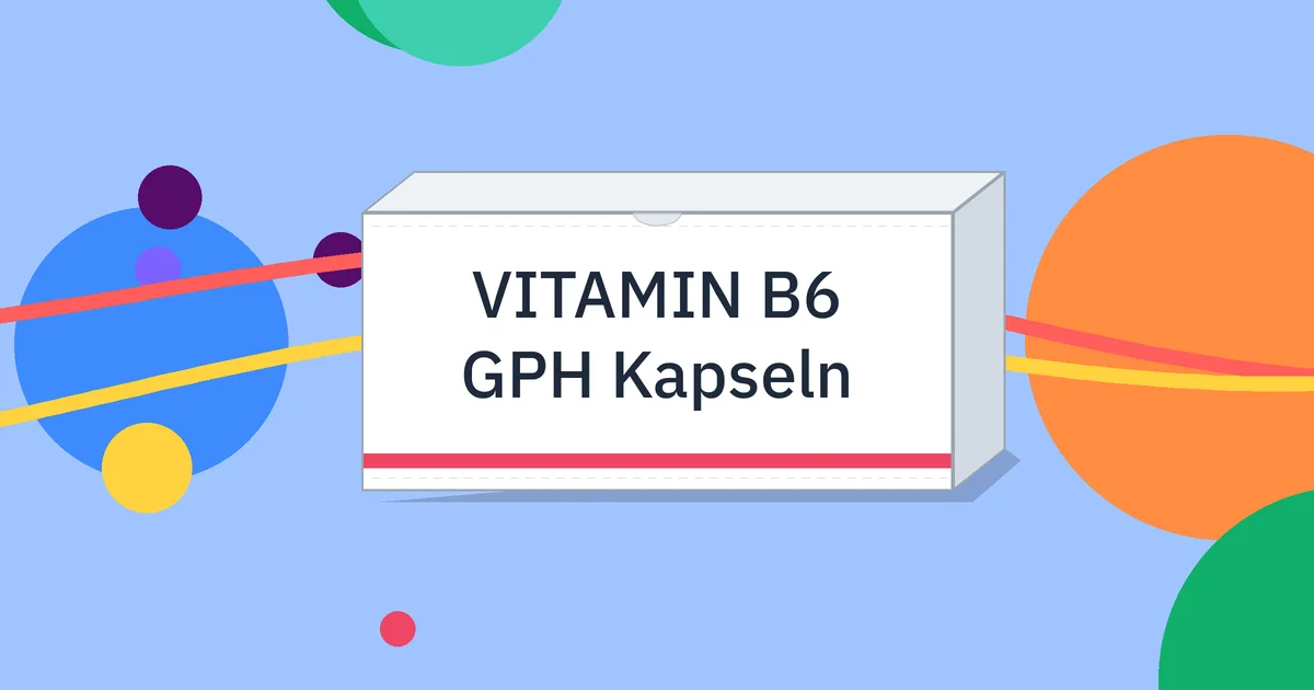Symbolbild: Packung mit der Aufschrift VITAMIN B6 GPH Kapseln (PZN 02554116) – Verfügbarkeit und Bezug in Apotheken in Frankfurt am Main