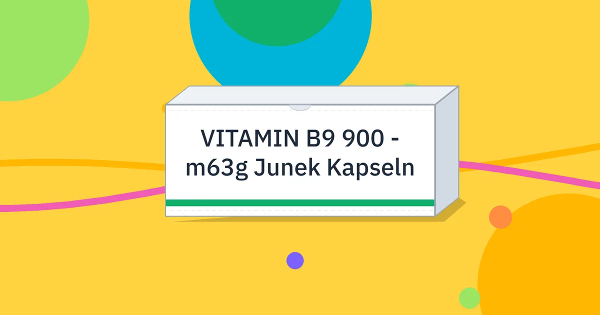 Symbolbild: Packung mit der Aufschrift VITAMIN B9 900 -m63g Junek Kapseln (PZN 09324856) – Verfügbarkeit und Bezug in Apotheken in Frankfurt am Main