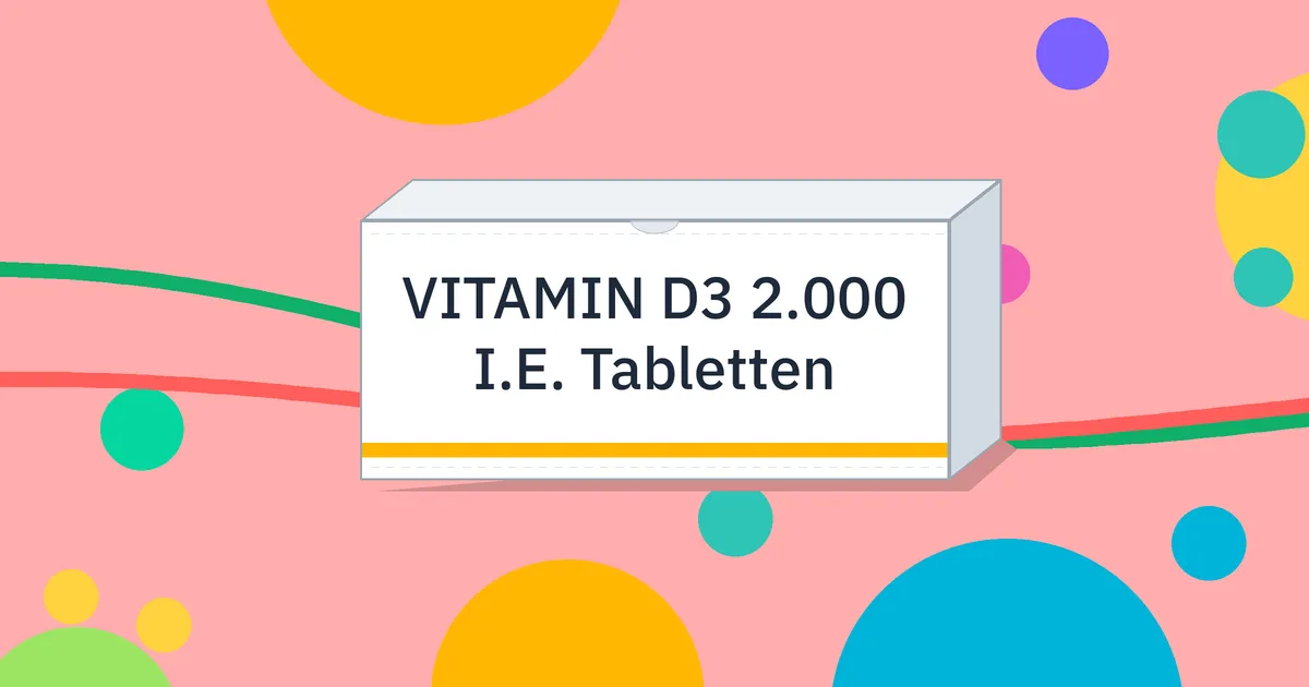Symbolbild: Packung mit der Aufschrift VITAMIN D3 2.000 I.E. Tabletten (PZN 17217376) – Verfügbarkeit und Bezug in Apotheken in Frankfurt am Main