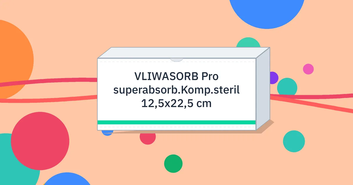Symbolbild: Packung mit der Aufschrift VLIWASORB Pro superabsorb.Komp.steril 12,5x22,5 cm (PZN 18437855) – Verfügbarkeit und Bezug in Apotheken in Frankfurt am Main