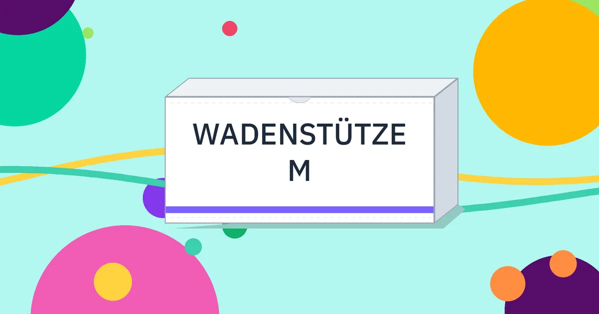 Symbolbild: Packung mit der Aufschrift WADENSTÜTZE M (PZN 19071764) – Verfügbarkeit und Bezug in Apotheken in Frankfurt am Main
