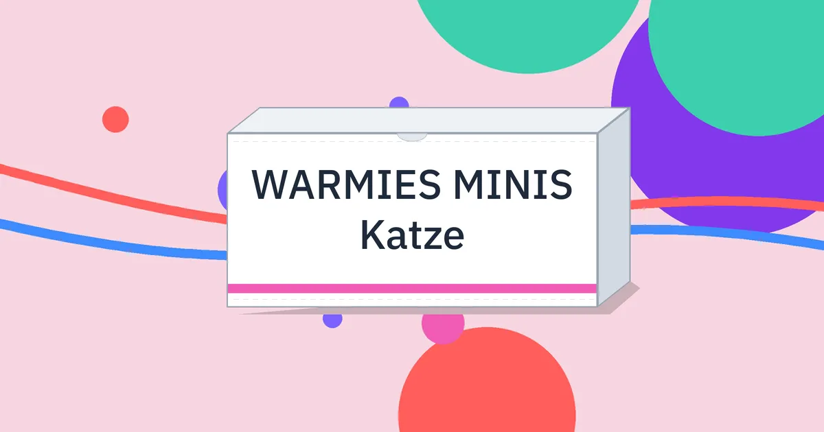 Symbolbild: Packung mit der Aufschrift WARMIES MINIS Katze (PZN 16757840) – Verfügbarkeit und Bezug in Apotheken in Frankfurt am Main