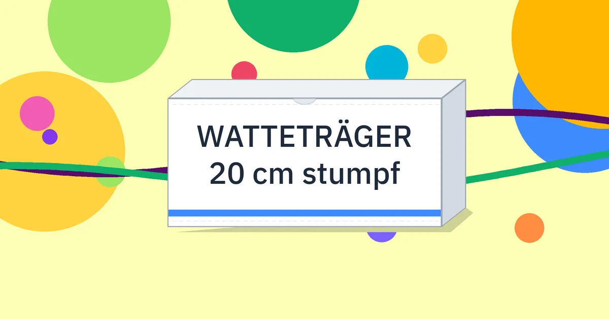 Symbolbild: Packung mit der Aufschrift WATTETRÄGER 20 cm stumpf (PZN 00070064) – Verfügbarkeit und Bezug in Apotheken in Frankfurt am Main
