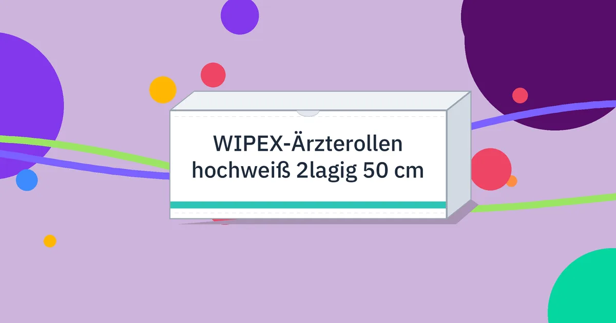 Symbolbild: Packung mit der Aufschrift WIPEX-Ärzterollen hochweiß 2lagig 50 cm (PZN 15191230) – Verfügbarkeit und Bezug in Apotheken in Frankfurt am Main